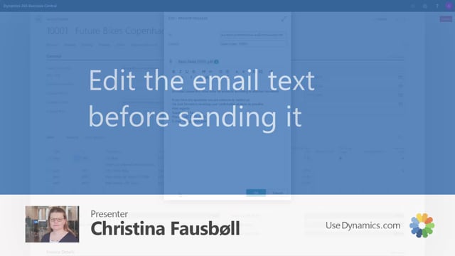 Configure Email body text - Dynamics 365 Business Central